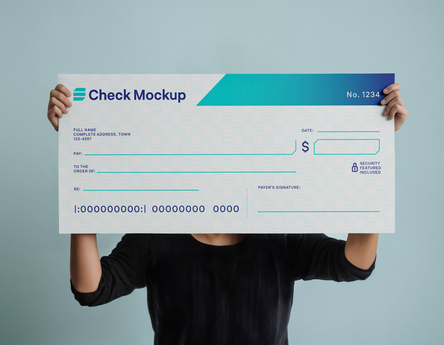 Cheque Mockup (on Foamboard) - Mediaxprint